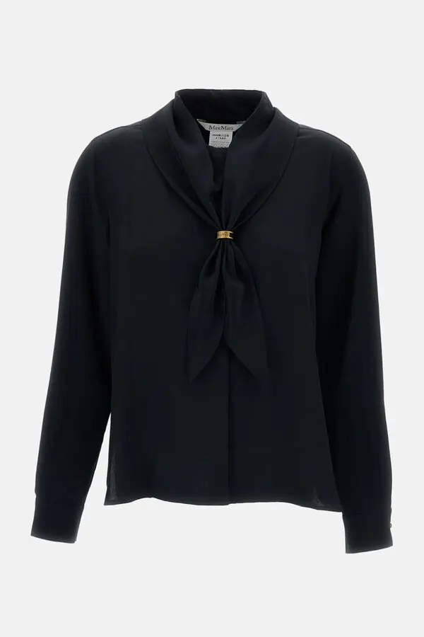 Max Mara Tie-neck Scarf Silk Shirt - Multicolor