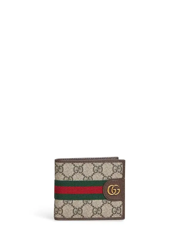 Gucci Beige And Dark Brown Ophidia Bi-fold Wallet - Multicolor