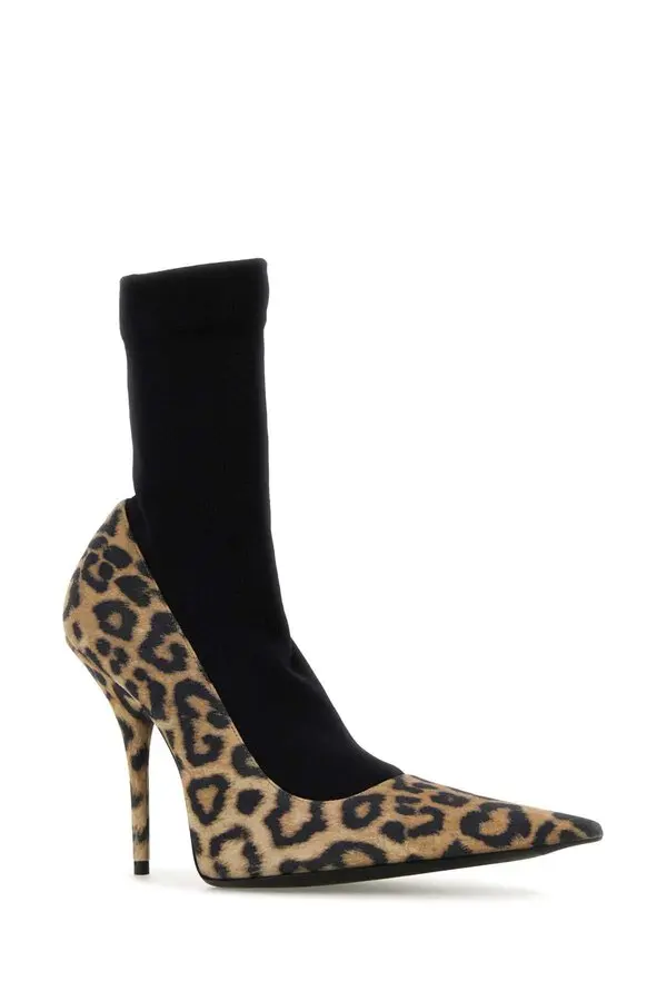 Balenciaga Printed Suede Avenue Sock Pumps - Multicolor