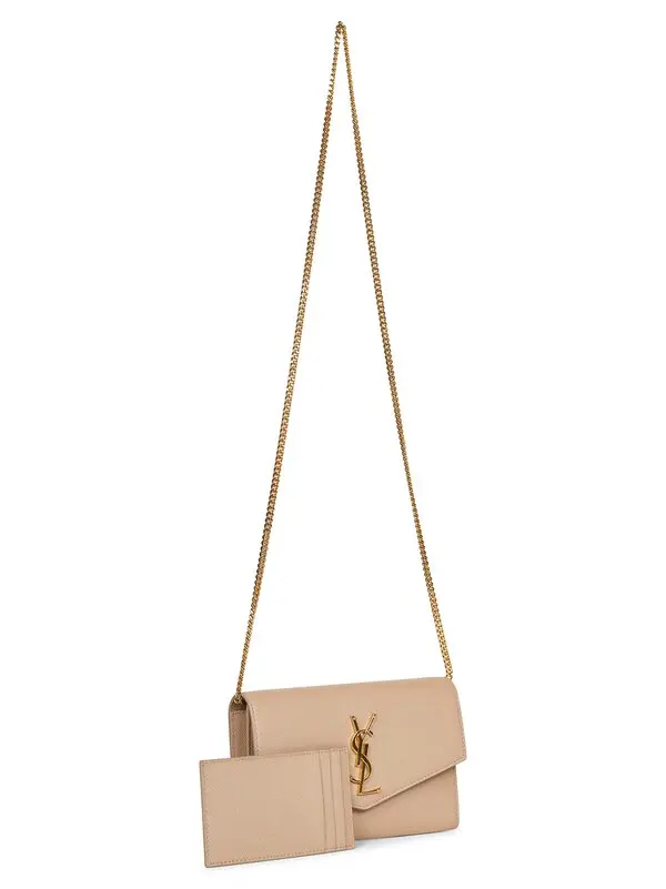 Saint Laurent Dark Beige Uptown Chain Wallet