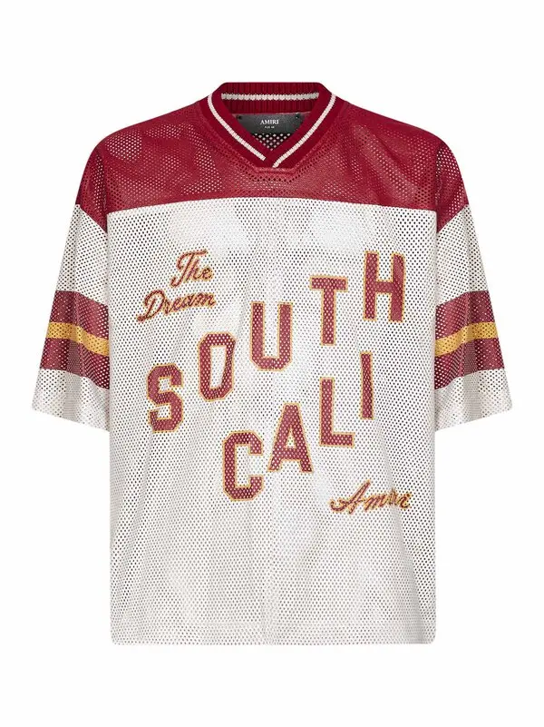 Amiri Ivory South Cali Openwork Leather Jersey