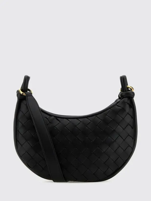 Bottega Veneta Gemelli Intrecciato Lambskin Crossbody Bag - Black