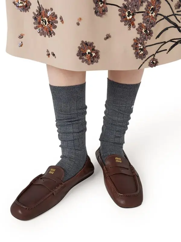 Miu Miu Nappa Leather Ruffled Loafers - Multicolor