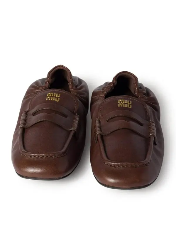 Miu Miu Nappa Leather Ruffled Loafers - Multicolor