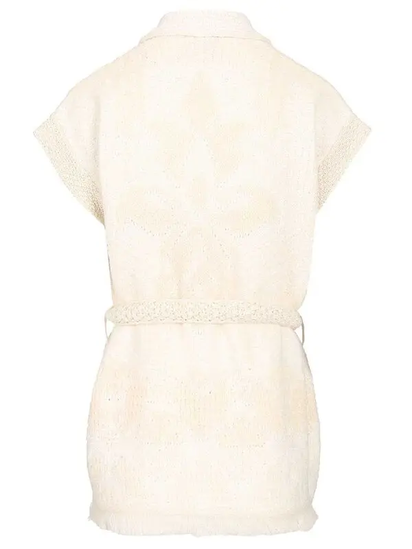 FORTE_FORTE Iris Velvet” Vest - White