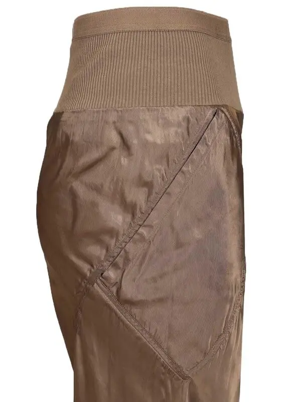 Rick Owens Bias Satin Flared Trousers - Cream