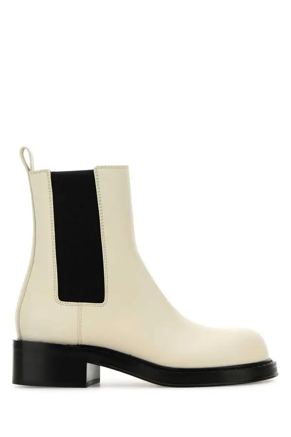 Bottega Veneta Leather Cliff Ankle Boots - White