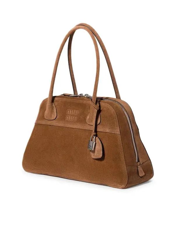 Miu Miu Vivant Suede Bag - Brown