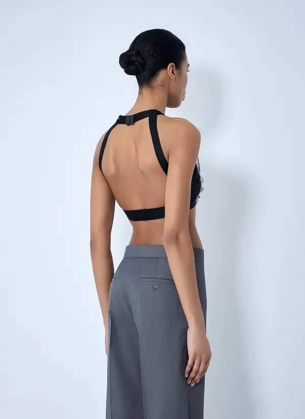Max Mara Suede Halter Crop Top