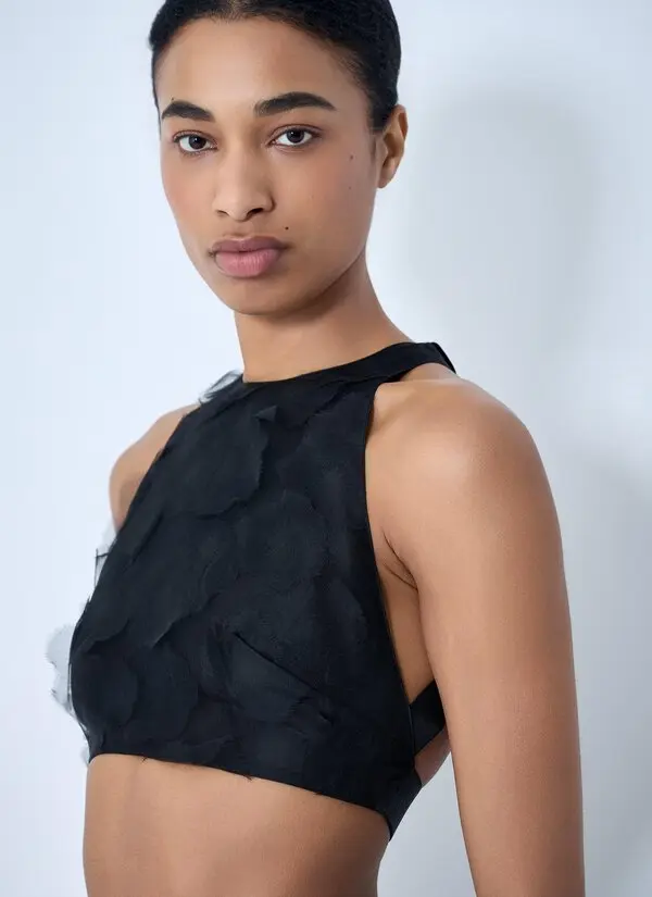 Max Mara Suede Halter Crop Top