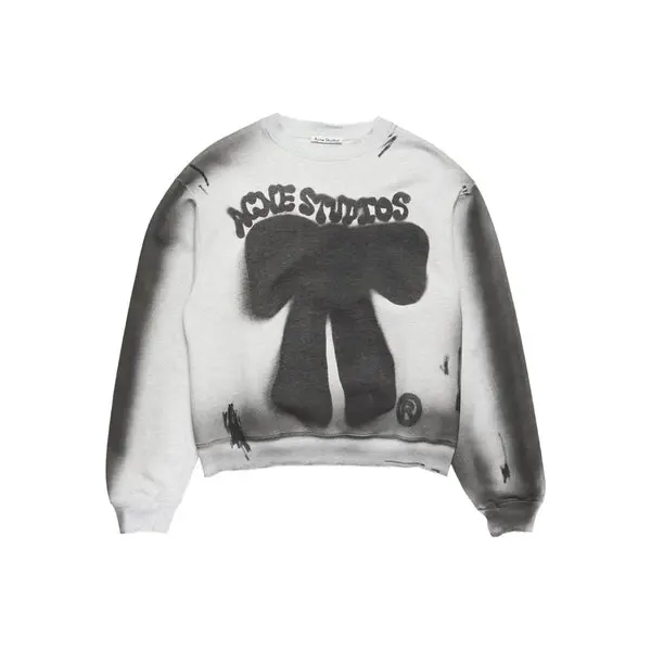 Acne Studios Graphic Print Crew Neck Sweatshirt - Gray