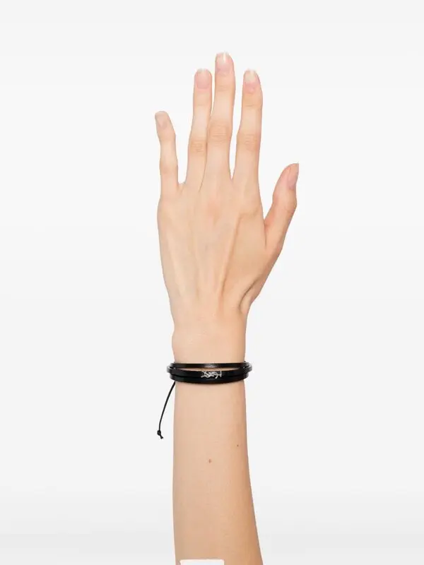 Saint Laurent Cassandre Leather Bracelet