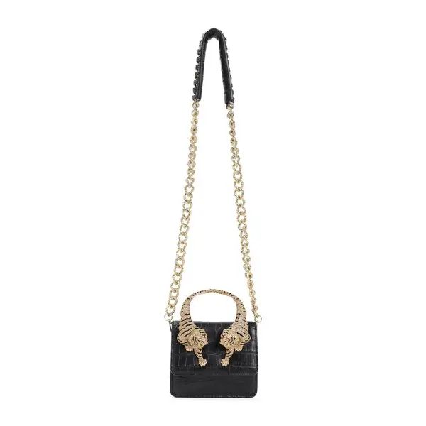 Roberto Cavalli Roar Small Flap Shoulder Bag - Black