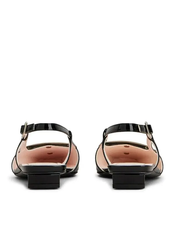 ROGER VIVIER Belle Vivier Patent Leather Slingback Ballerinas - Black