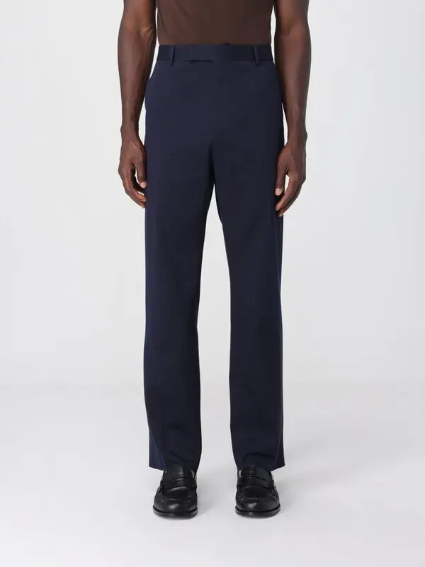 Gucci Slim Fit Cotton Twill Chino Trousers With Slash Pockets - Blue