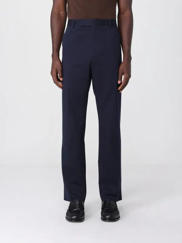 Gucci Slim Fit Cotton Twill Chino Trousers With Slash Pockets - Blue