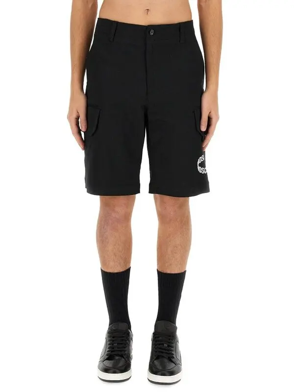 Moschino Bermuda With Logo - Black