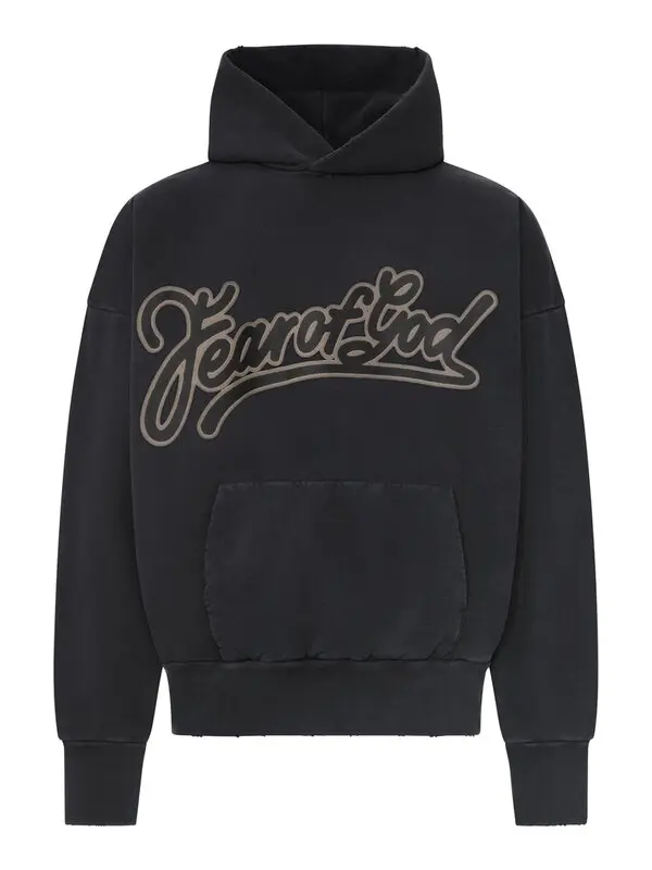 Fear Of God Classic Cotton Hoodie With Front Pocket - Black