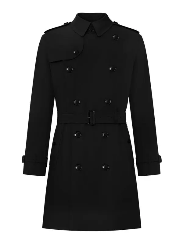 Burberry Kensington Heritage Mid-length Trench Coat - Black