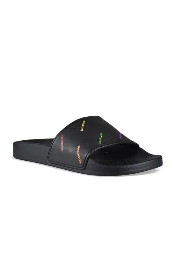 Balenciaga Rubber Slides - Black