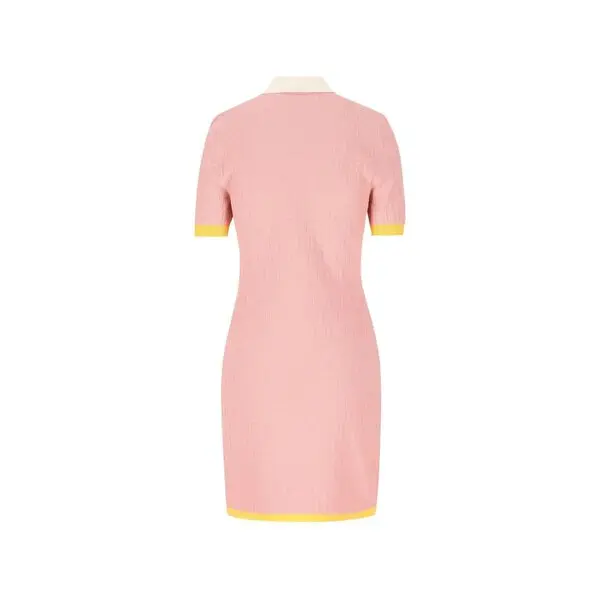 Fendi Short Sleeve Polo Collar Day Dress - Pink