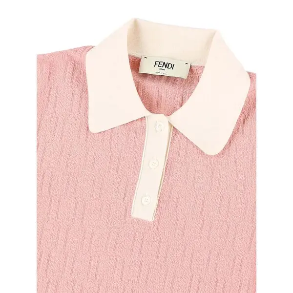 Fendi Short Sleeve Polo Collar Day Dress - Pink