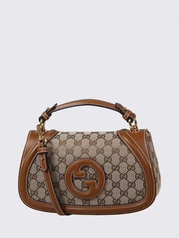Gucci Blondie Medium Gg Fabric And Leather Handbag With Detachable Strap - Cream