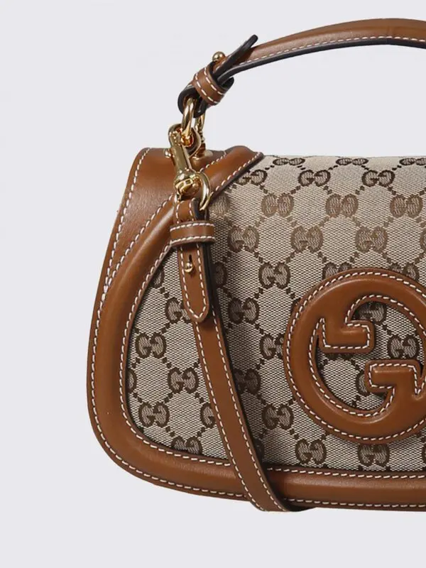 Gucci Blondie Medium Gg Fabric And Leather Handbag With Detachable Strap - Cream
