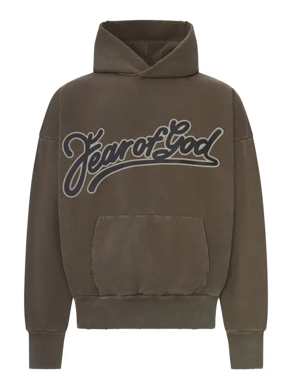 Fear Of God Classic Cotton Hoodie With Front Pocket - Brown