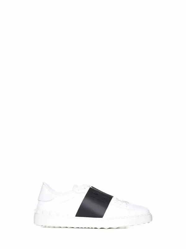 Valentino Garavani White Calfskin Open Sneakers - Multicolor