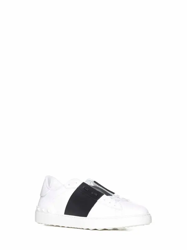 Valentino Garavani White Calfskin Open Sneakers - Multicolor