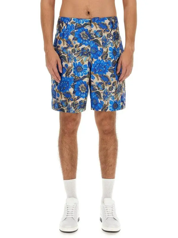 Moschino Short All Over Blue Flower