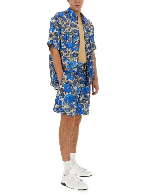Moschino Short All Over Blue Flower