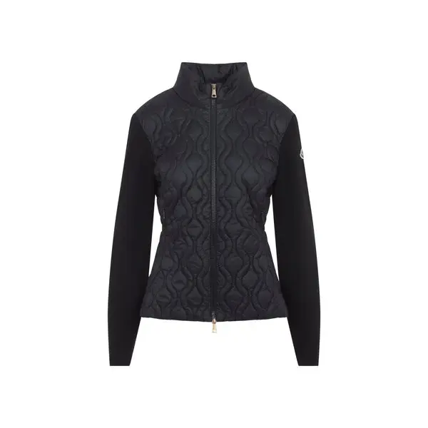 Moncler Quilted Zip-up Cardigan - Black