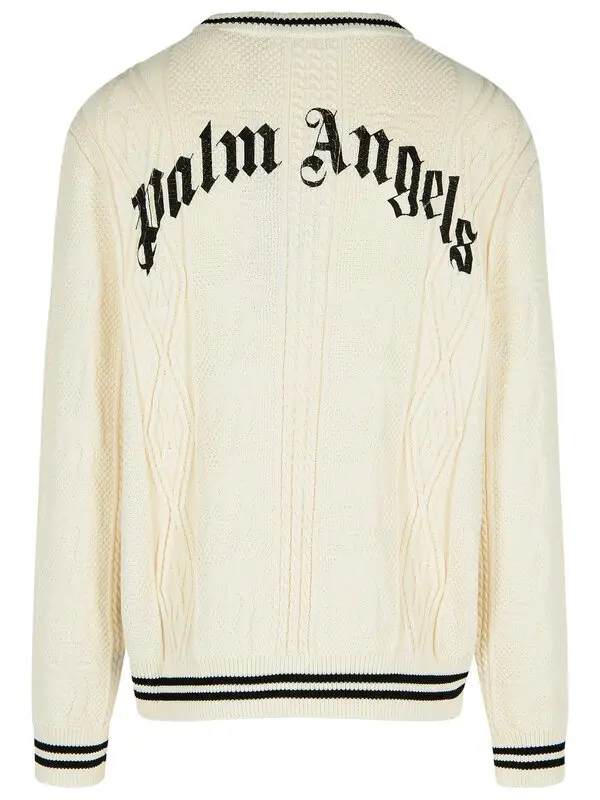 Palm Angels Cotton Blend Sweater - White