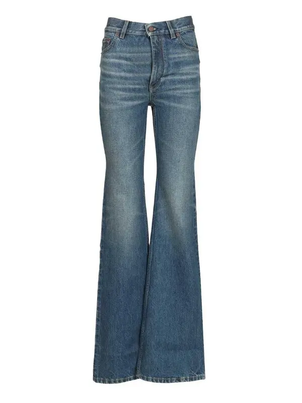 Chloé Organic Cotton High-waisted Flared Jeans - Blue