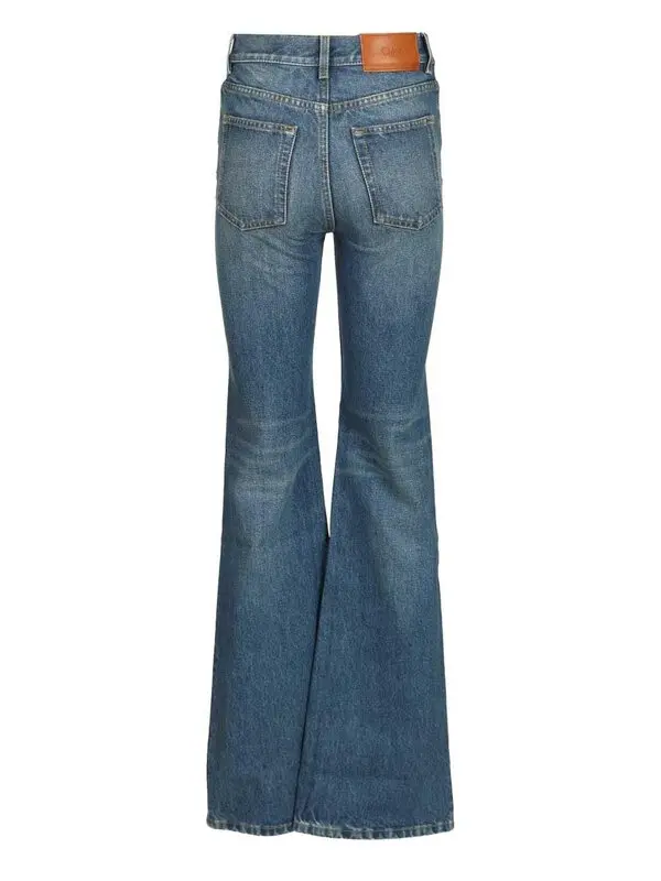 Chloé Organic Cotton High-waisted Flared Jeans - Blue