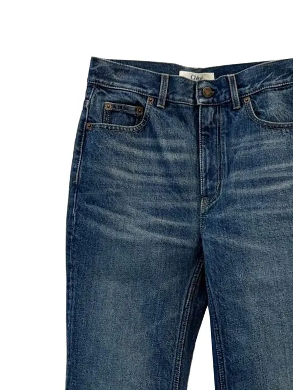 Chloé Organic Cotton High-waisted Flared Jeans - Blue