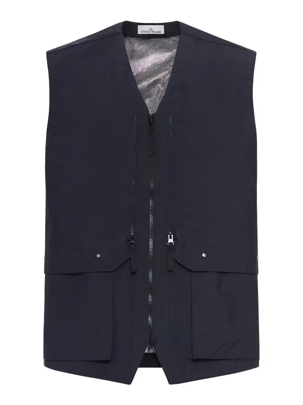 Stone Island Technical Vest With Double-slider Zip