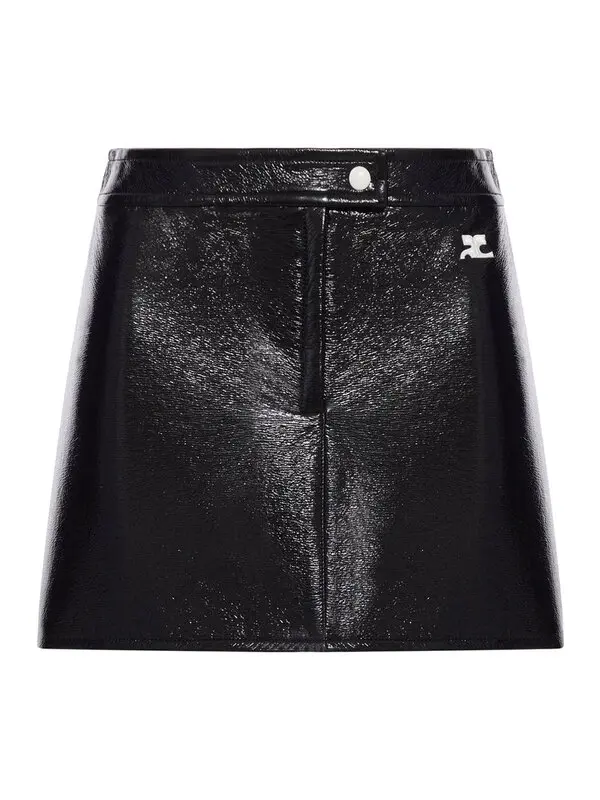 COURREGES Reedition Vinyl Mini Skirt - Black