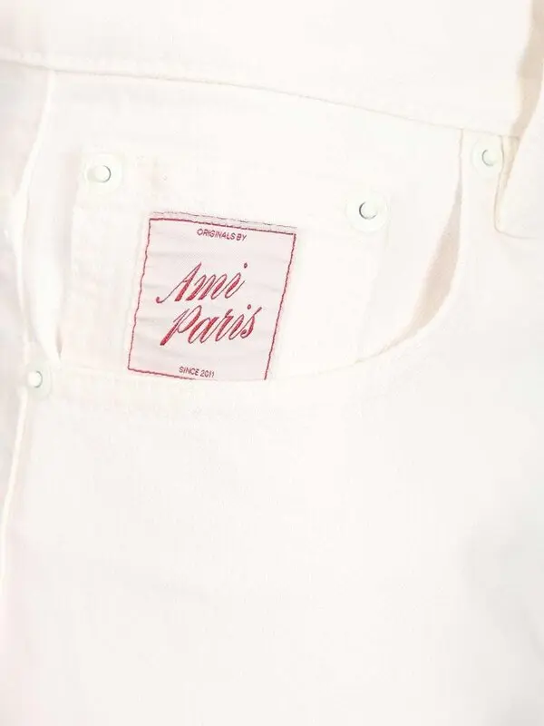 AMI Paris Cotton Twill Shorts - White