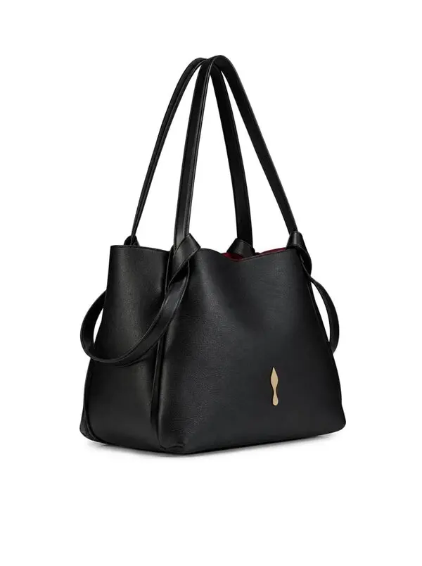 CHRISTIAN LOUBOUTIN Bettina Small Calfskin Tote Bag - Black