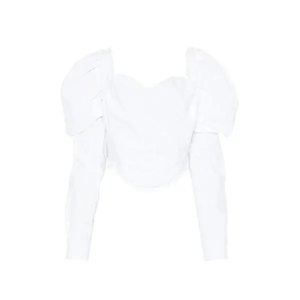 VIVIENNE WESTWOOD Puff Sleeve Sweetheart Neck Blouse - White