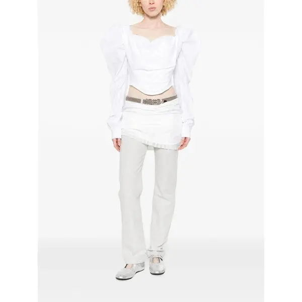 VIVIENNE WESTWOOD Puff Sleeve Sweetheart Neck Blouse - White