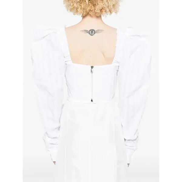 VIVIENNE WESTWOOD Puff Sleeve Sweetheart Neck Blouse - White