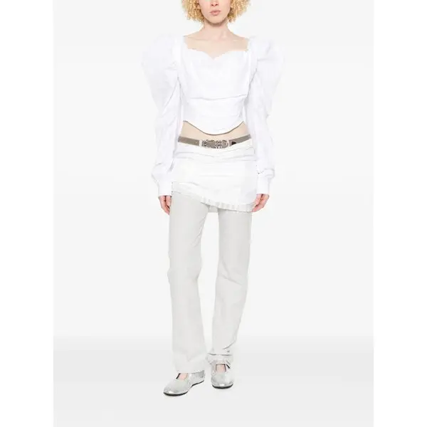 VIVIENNE WESTWOOD Puff Sleeve Sweetheart Neck Blouse - White