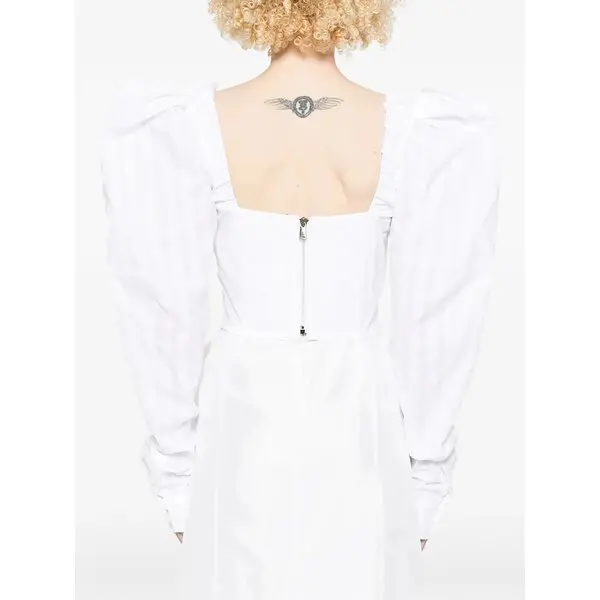 VIVIENNE WESTWOOD Puff Sleeve Sweetheart Neck Blouse - White