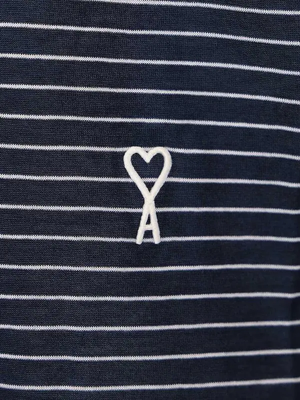 AMI Paris Striped Cotton Jersey T-shirt
