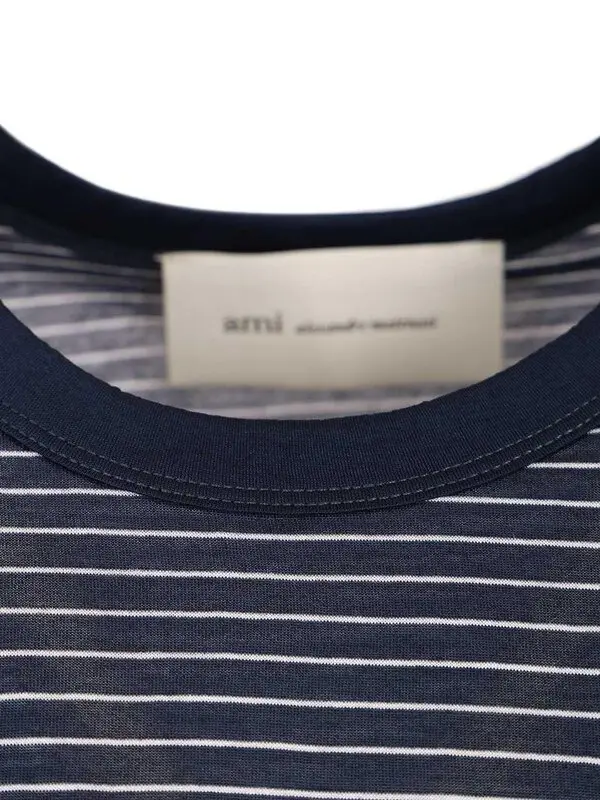 AMI Paris Striped Cotton Jersey T-shirt