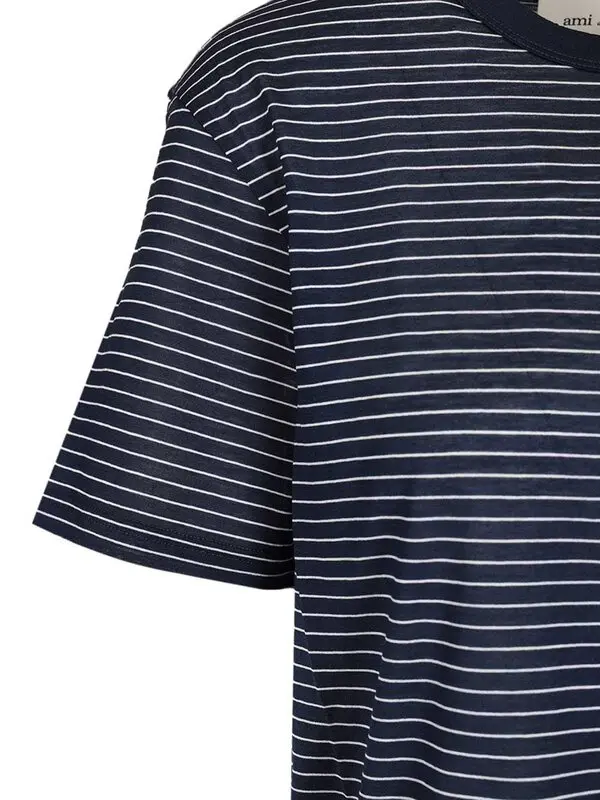 AMI Paris Striped Cotton Jersey T-shirt